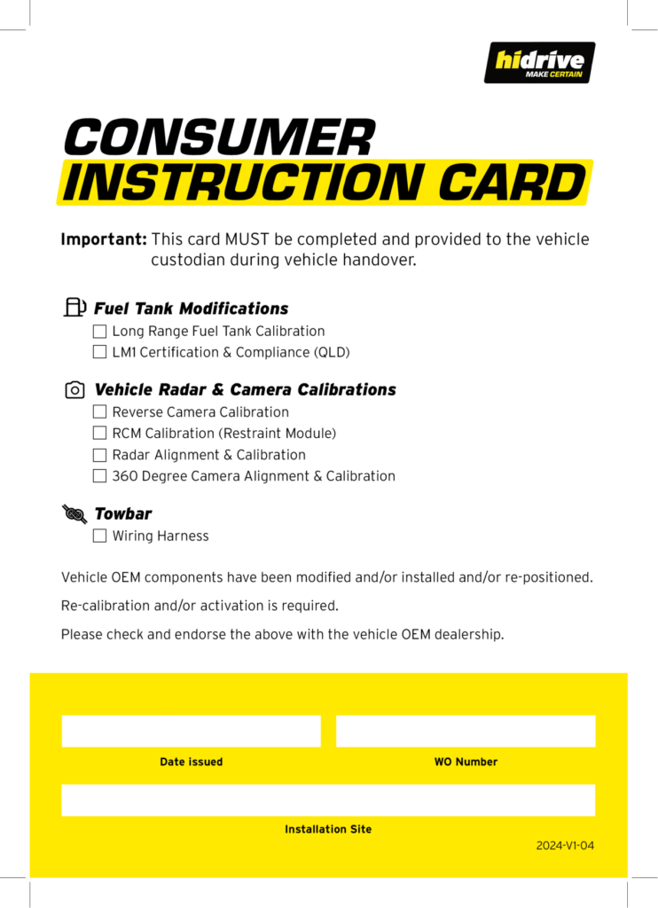 Consumer Instruction Card : Jewell Projects